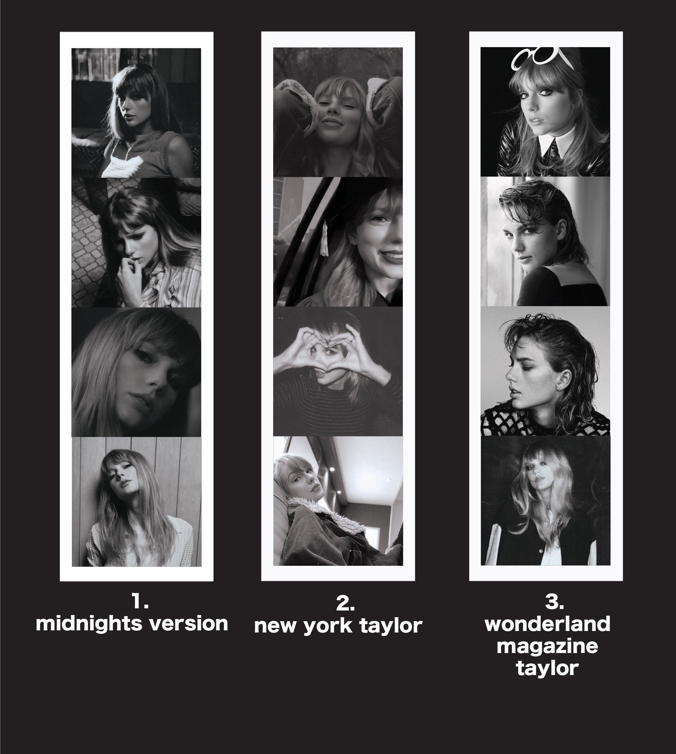 Taylor Swift Bookmarks black & White laminated - Etsy