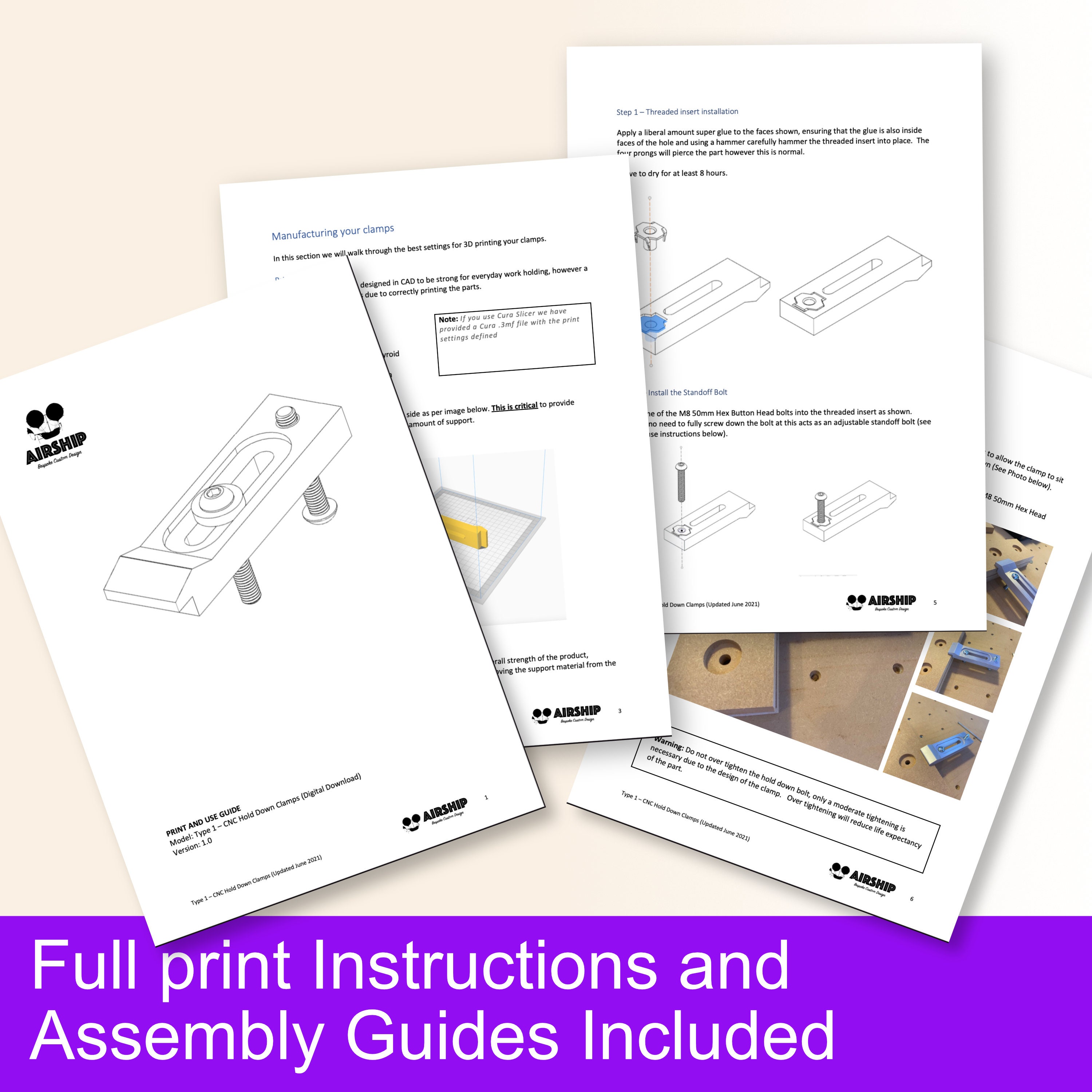 CNC Hold Down Clamp Digital Download STL for 3D Printer. - Etsy