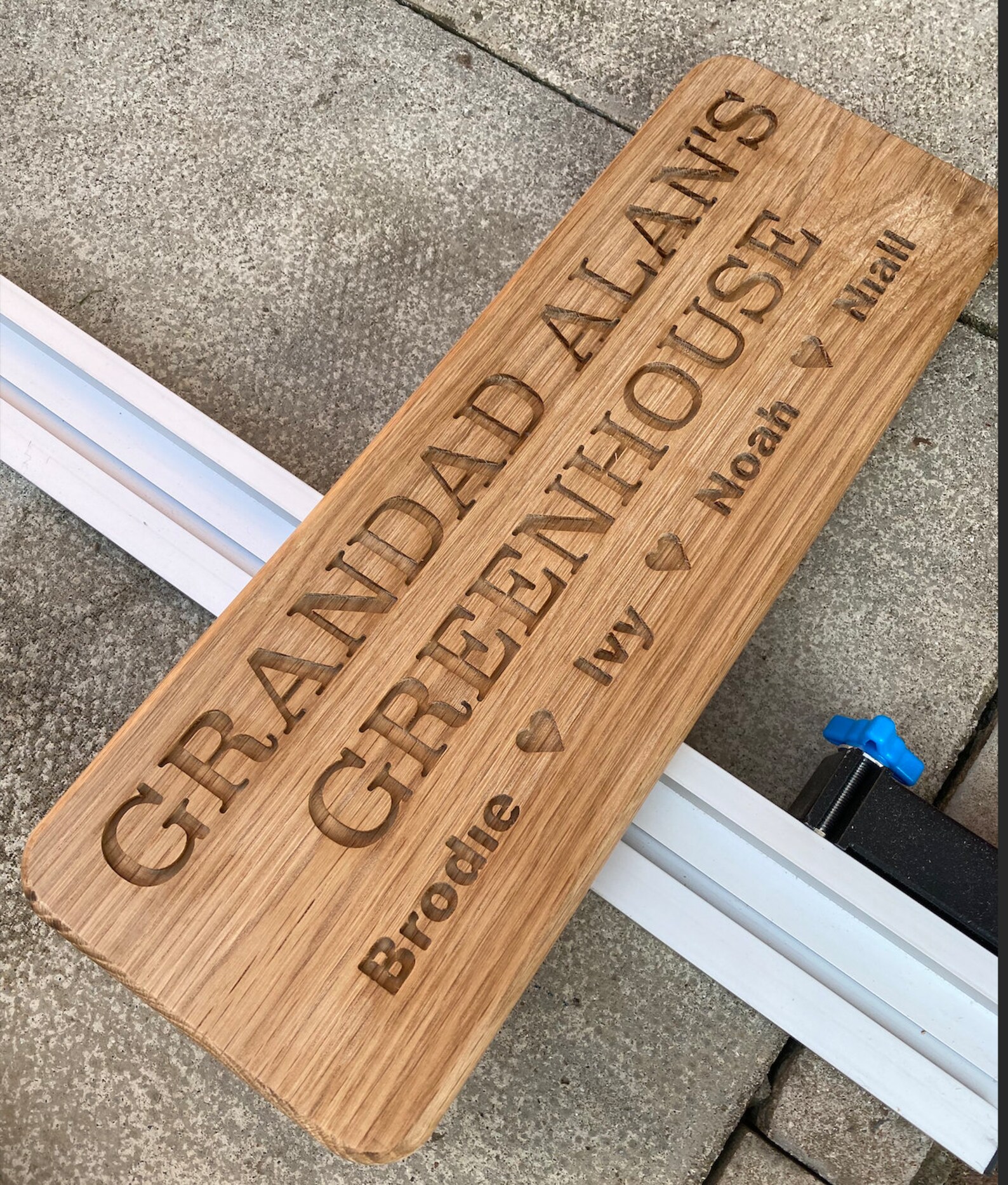 Solid White Oak Sign 400x140x20 | Etsy