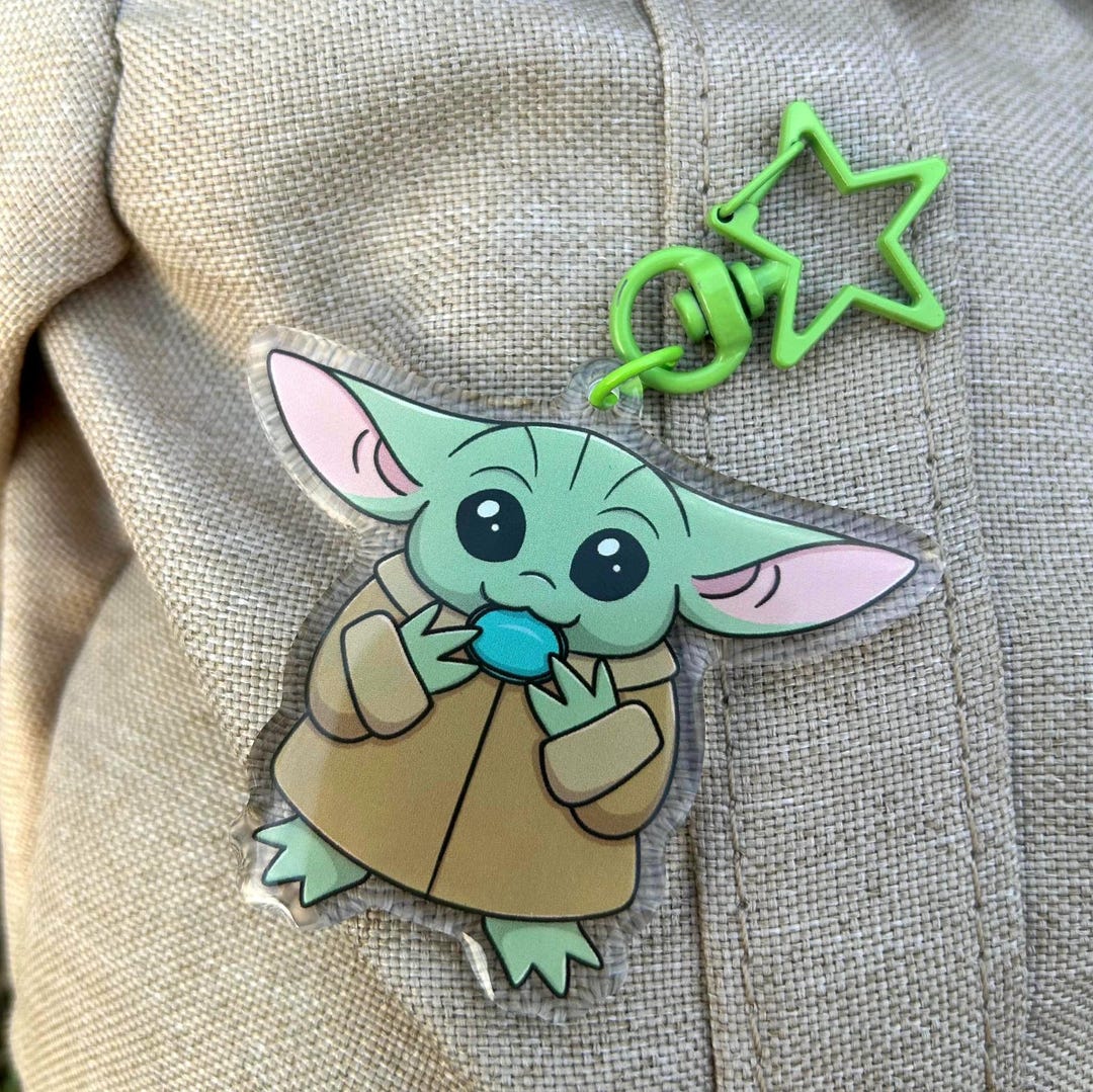 Grubbin’ Grogu | Acrylic Keychain - Etsy