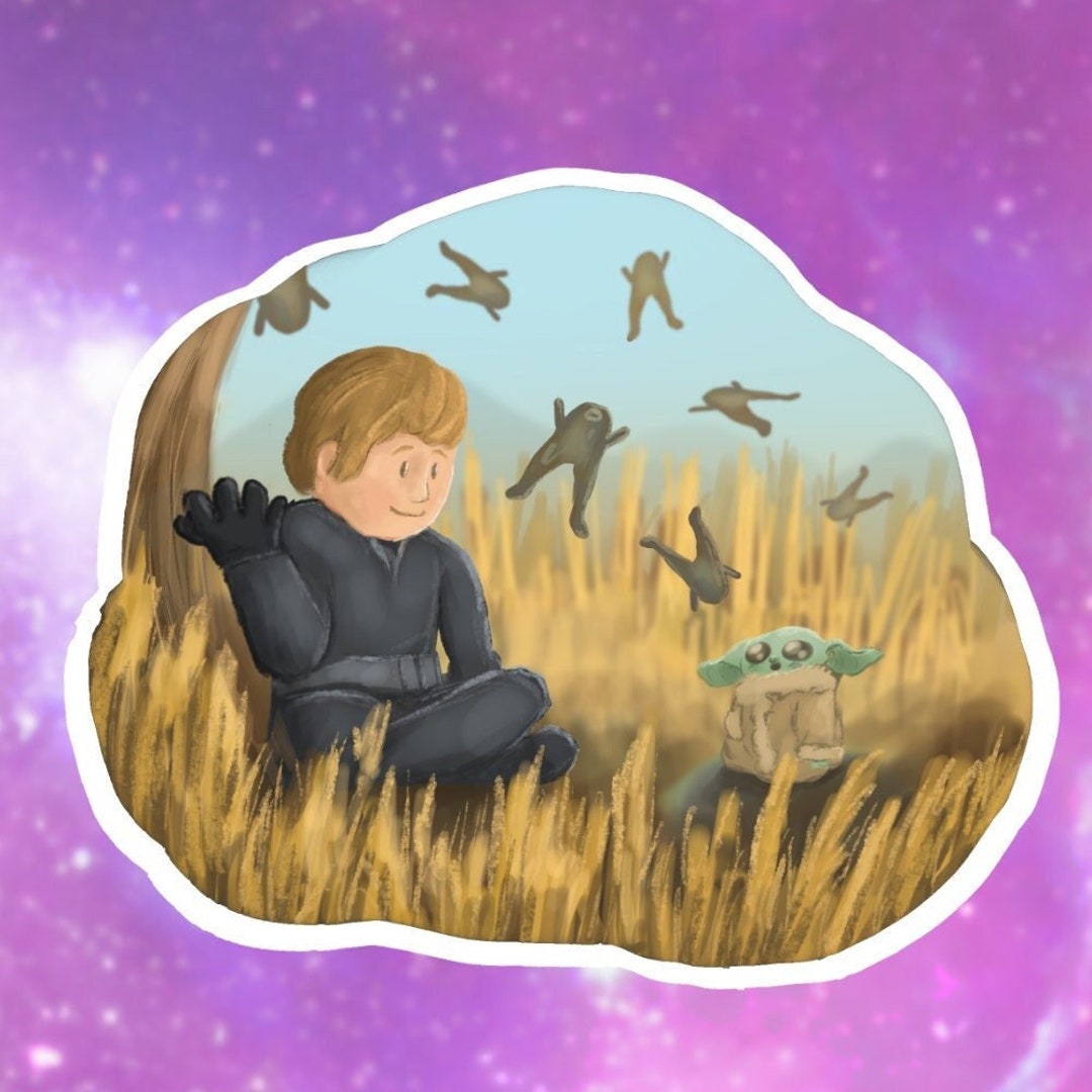 Luke and Grogu - Frog Levitation Sticker - Etsy
