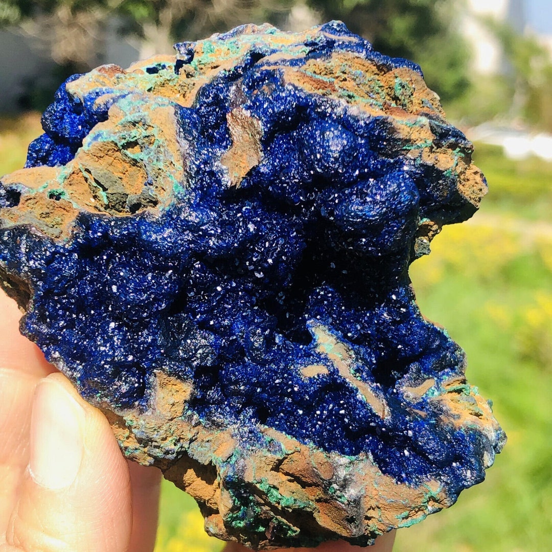 346G Natural Glittering Azurite Malachite Geode Crystal Mineral ...