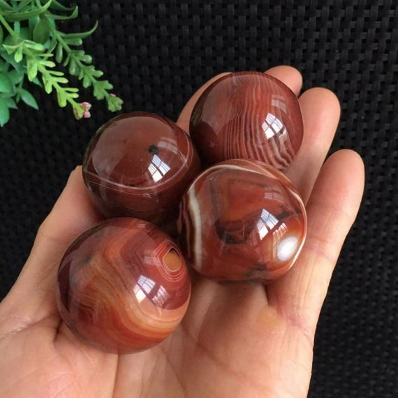 35mm 4pcs Red Lace Agate Sphere Ball Stone Quartz Crystal - Etsy