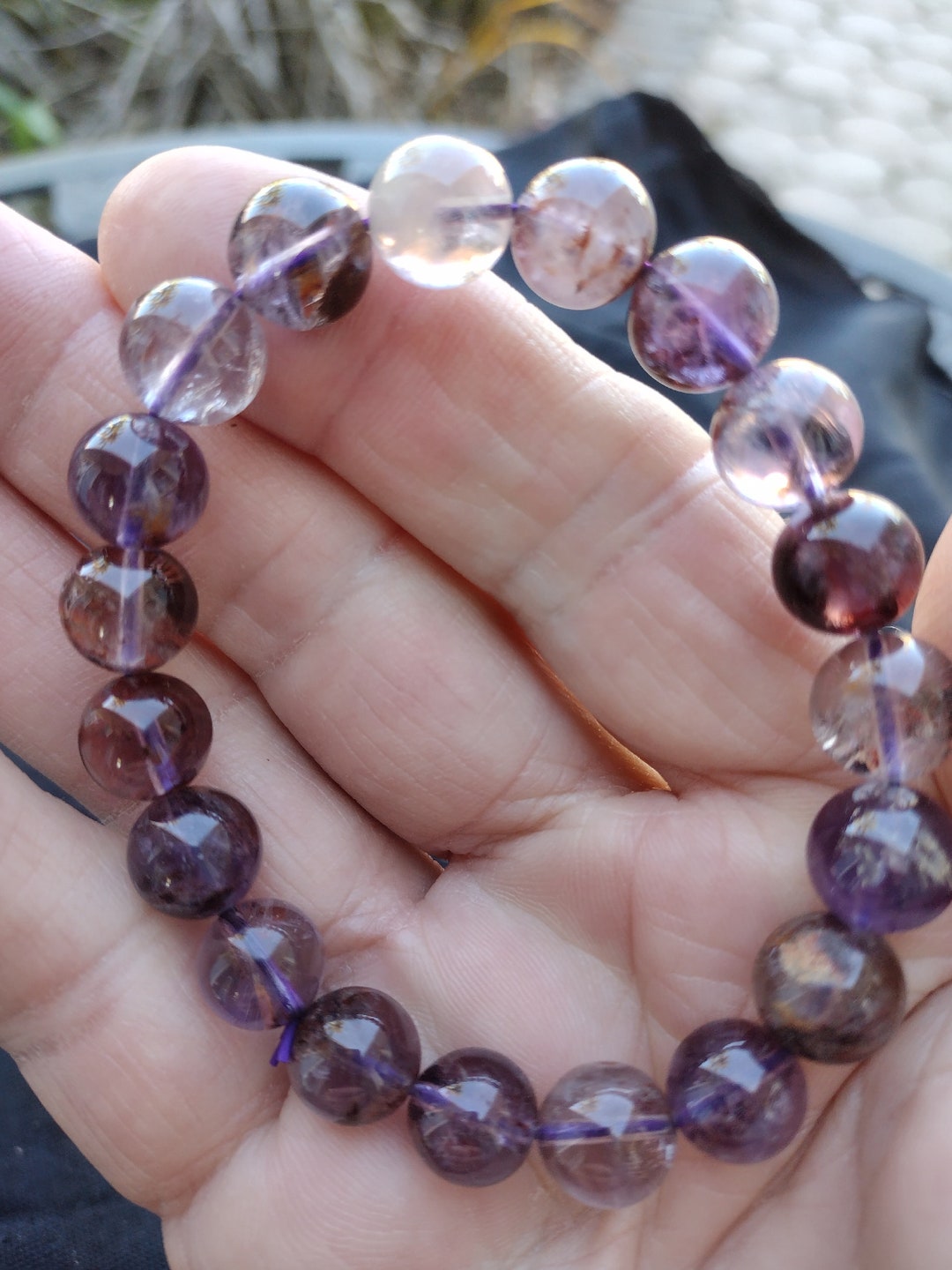 Genuine 10mm Purple Phantom Ghost Quartz Crystal Round Beads - Etsy