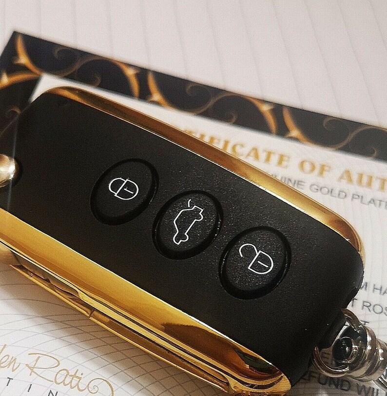 24k Gold Plated Replacement Car Key Fob Housing Shell for Bentley - Etsy