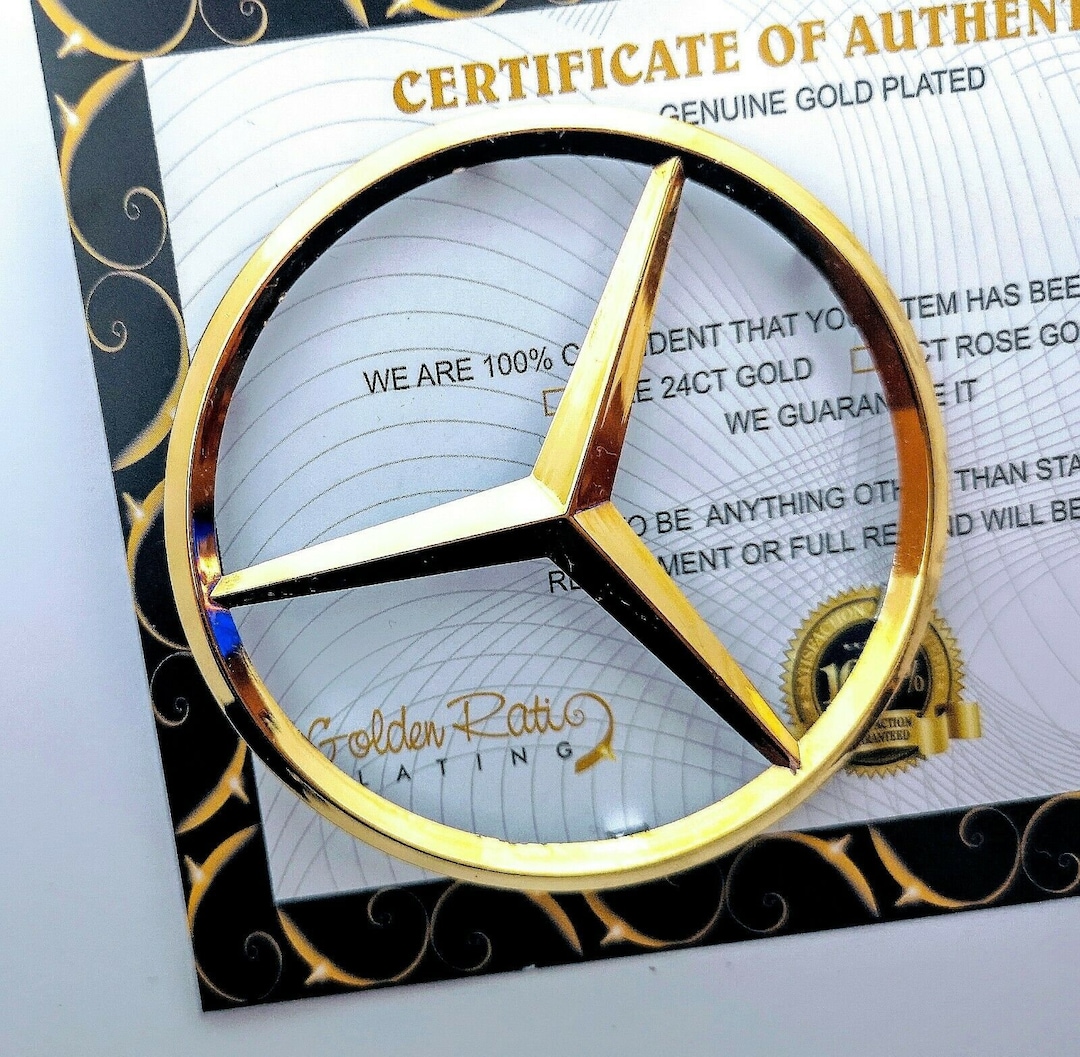 24ct Gold Plated Boot Star Badge Emblem Mascot for Mercedes 90mm - Etsy
