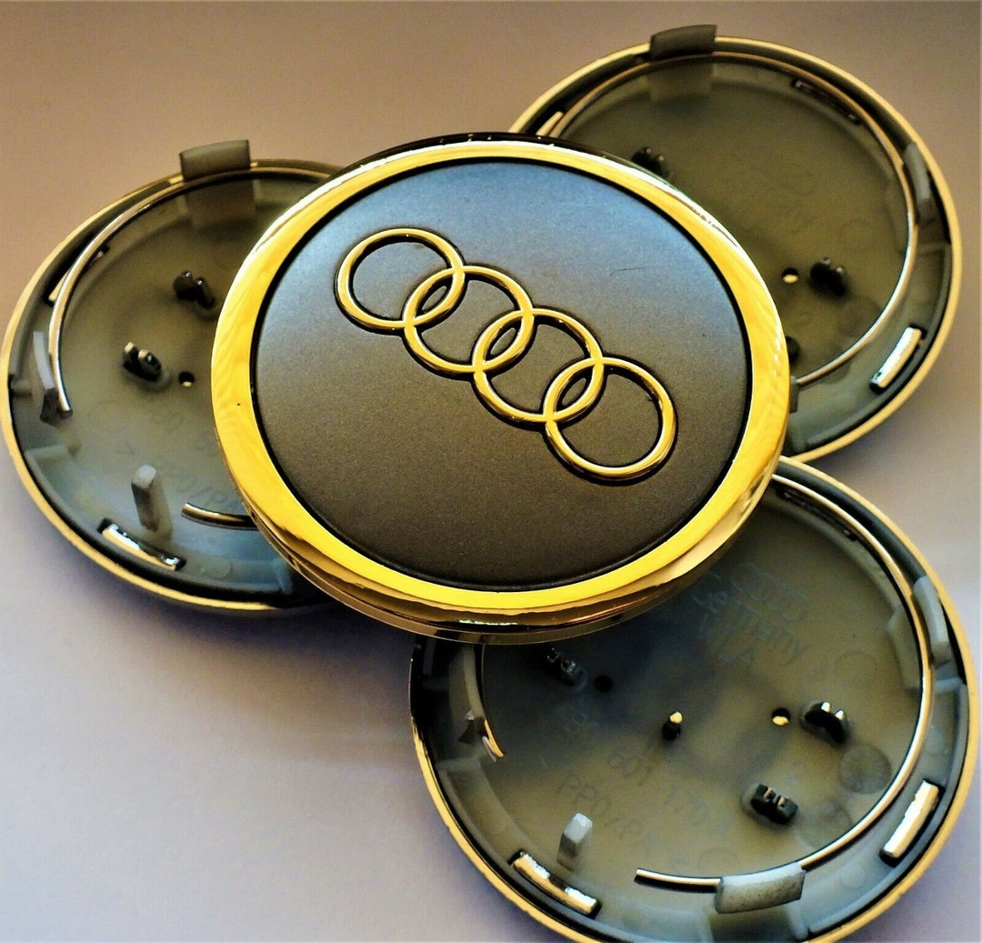 24k Gold Plated Center Wheel Hub Caps for Audi A3 A4 A5 A6 A8 RS4 Q5 Q7 ...