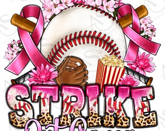 Breast Cancer Ribbon Baseball Png Sublimation Design Download, Cancer ...