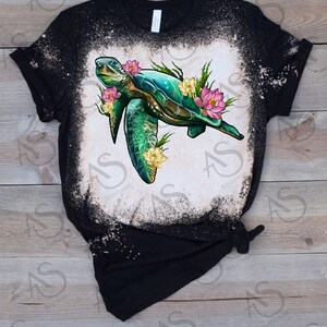 Sea Turtle With Lotus Png Sublimation Design, Sea Turtle Png, Sea ...