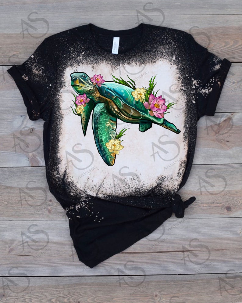 Sea Turtle With Lotus Png Sublimation Design Sea Turtle Png - Etsy