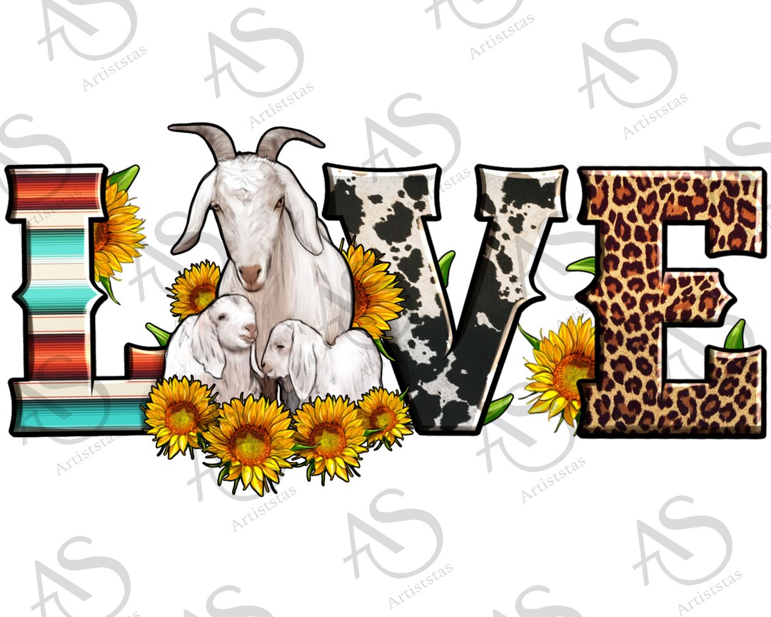 Western Love With Goat Family Png, Goat Family Png,western Goat Design ...