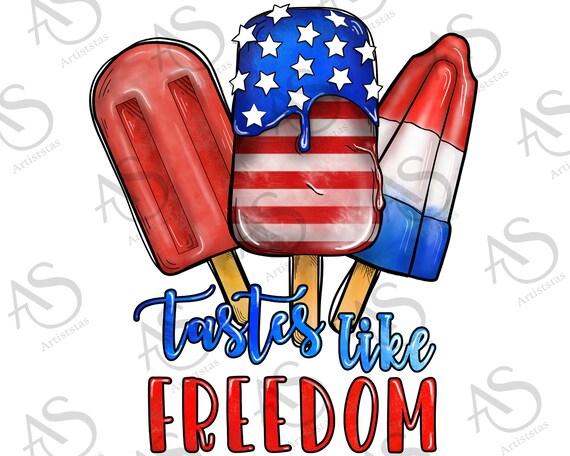 Tastes Like Freedom Png4th of July Pngusa Ice Cream - Etsy