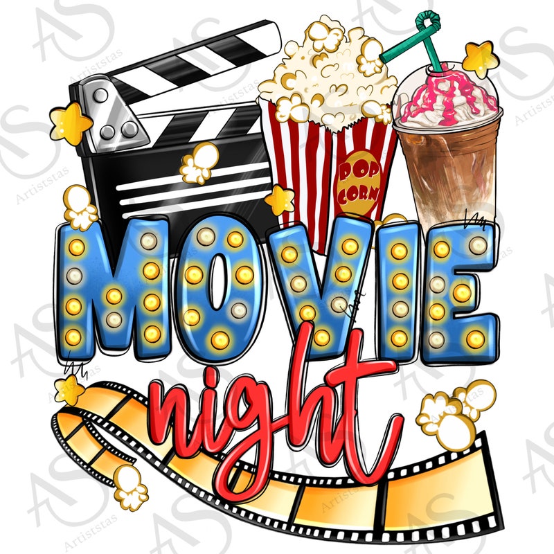 Movie Night Clip Art - Etsy