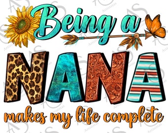 Western Blessed Nana Png Sublimation Design Download - Etsy