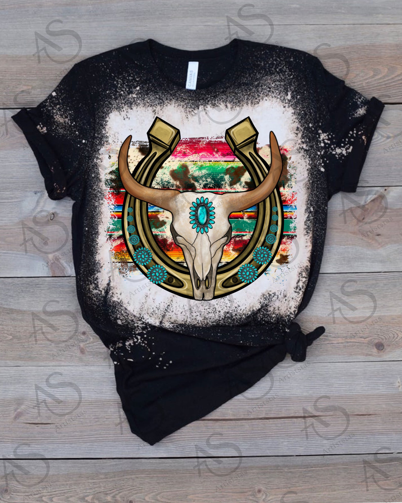 Bull Skull Horseshoe Png Sublimation Design Serape Bull Skull - Etsy