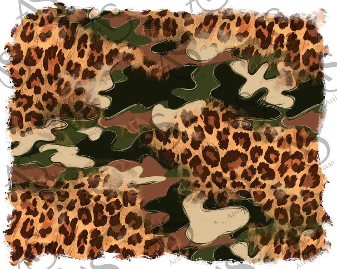 Camouflage and Leopard Background Sublimation Design, Leopard ...