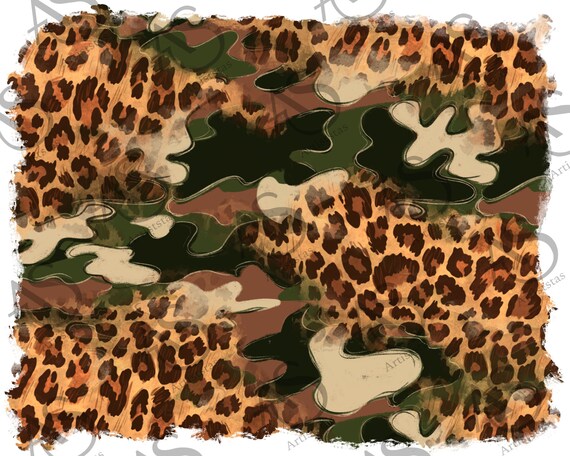 Camouflage and Leopard Background Sublimation Design Leopard | Etsy