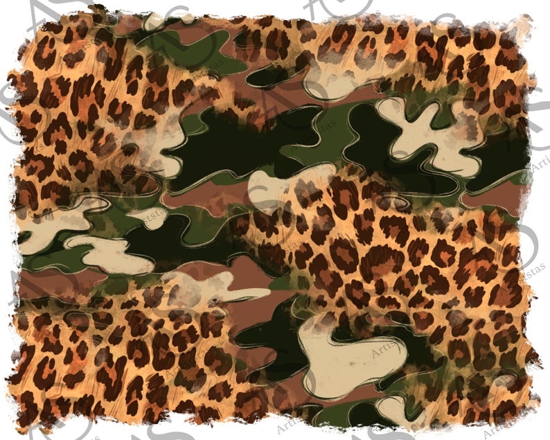 Camouflage and Leopard Background Sublimation Design Leopard | Etsy