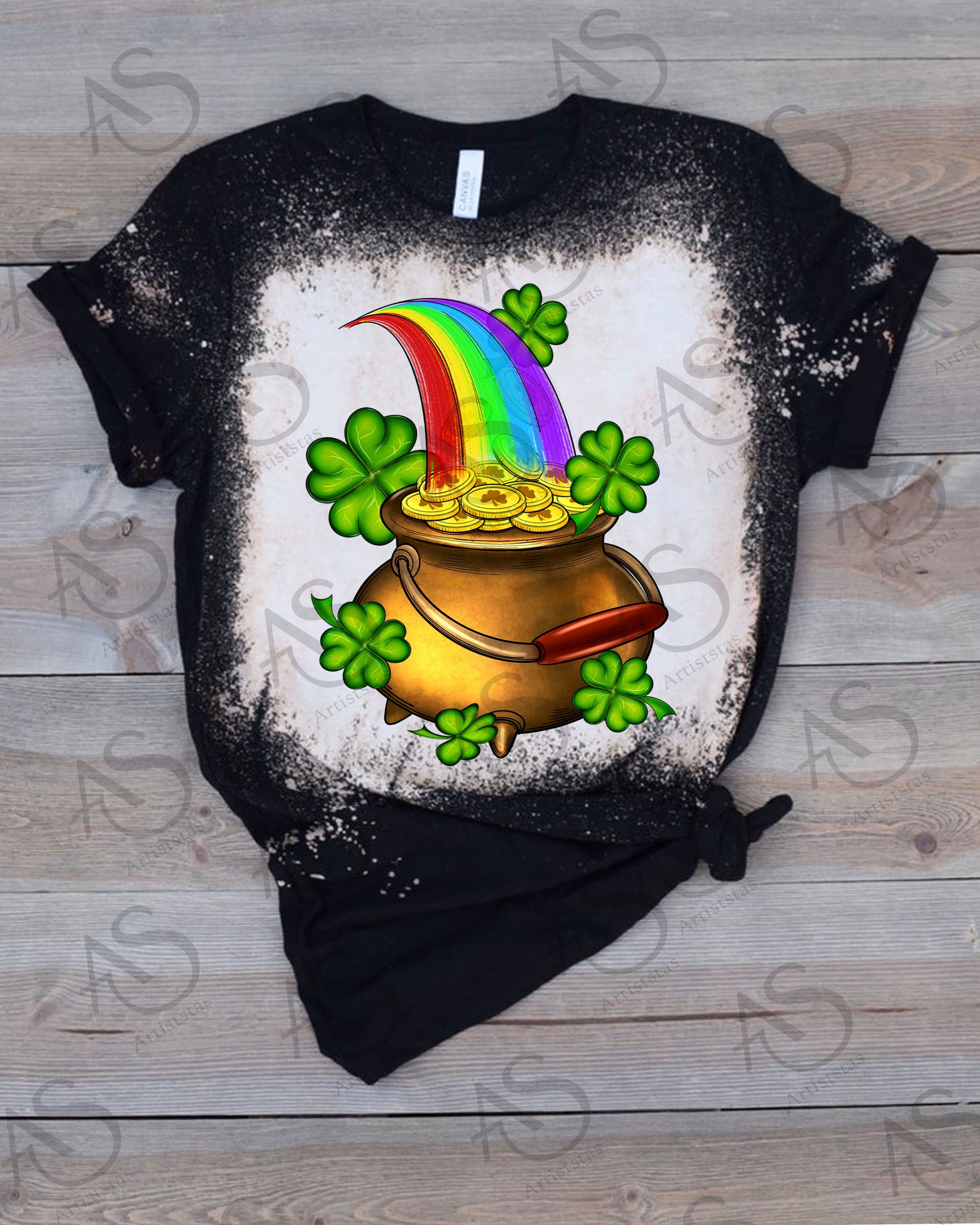 St. Patricks Day Pot of Gold Rainbow Shamrock Png Sublimation | Etsy
