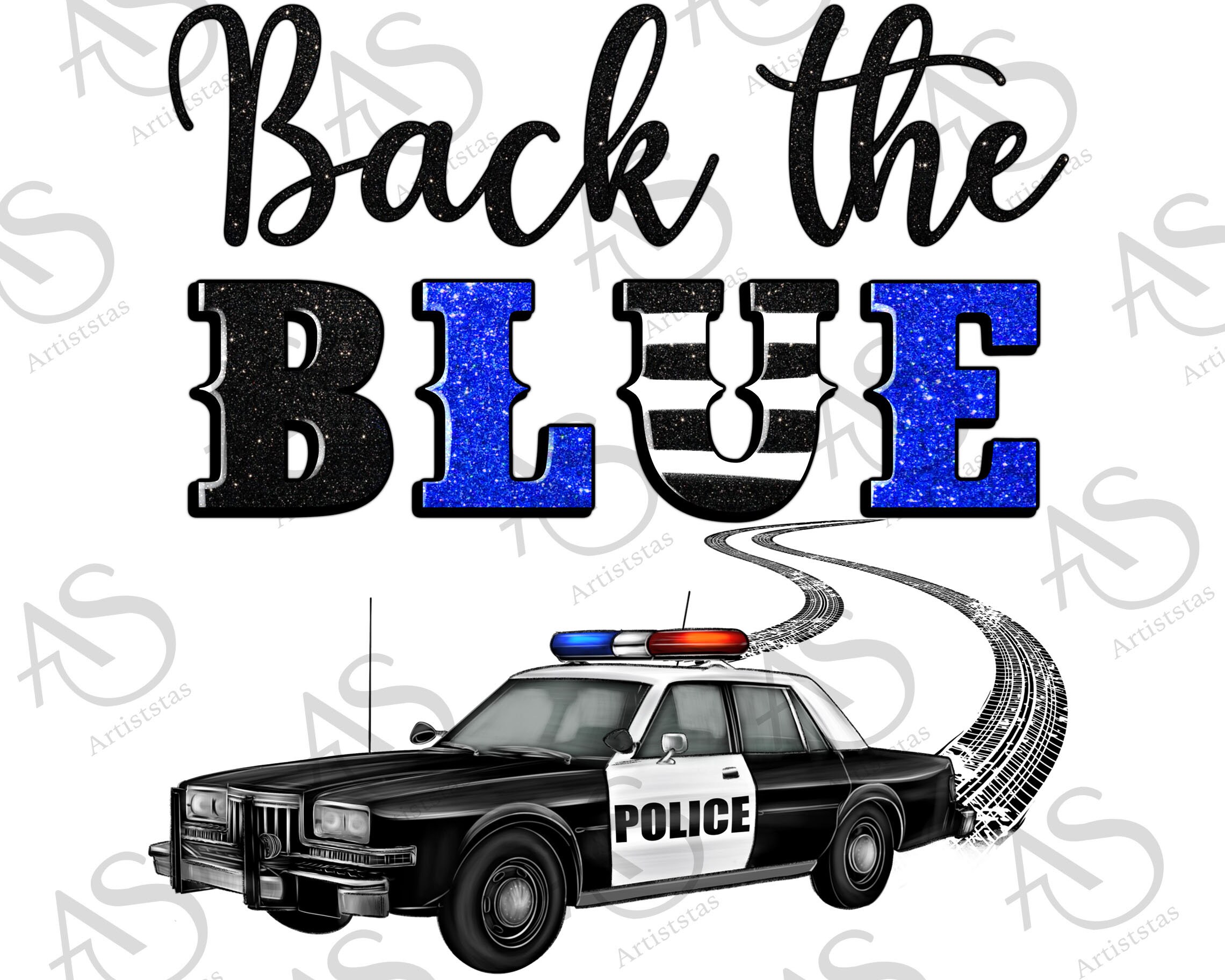 Blue Police Car Clipart