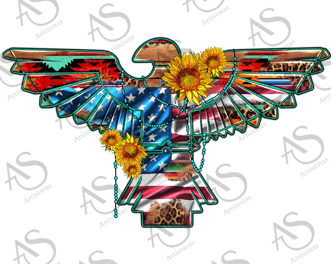 USA Flag Thunderbird PNG File Thunderbird Png Western - Etsy