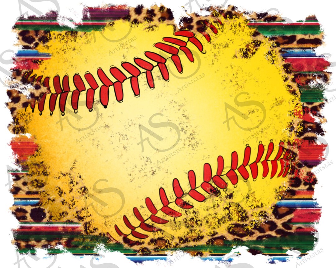 Softball Ball With Leopard Background Png,western Softball Png,softball ...