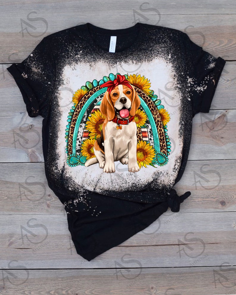 Beagle With Sunflower and Gemstone Rainbow Pngbeagle Rainbow - Etsy