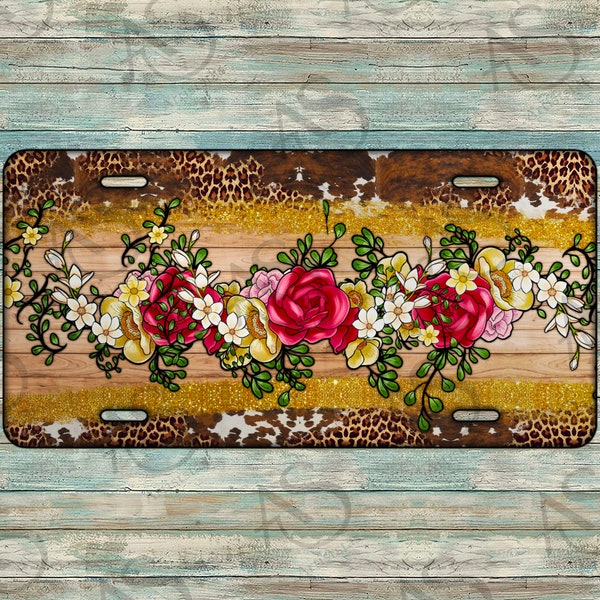 Floral License Plate - Etsy