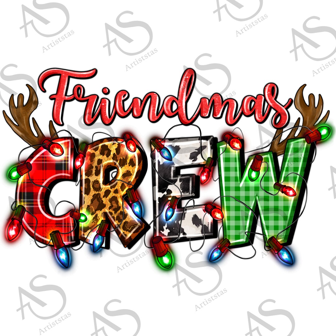 Friendsmas Crew Png Sublimation Design Download, Merry Christmas Png ...