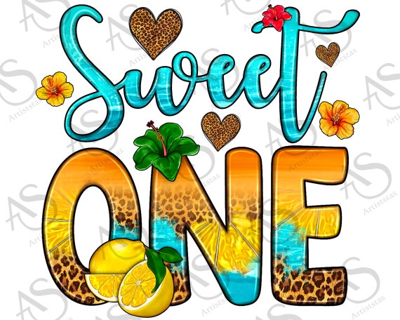 Sweet One Lemon Png Sublimation Design Leopard and Floral - Etsy