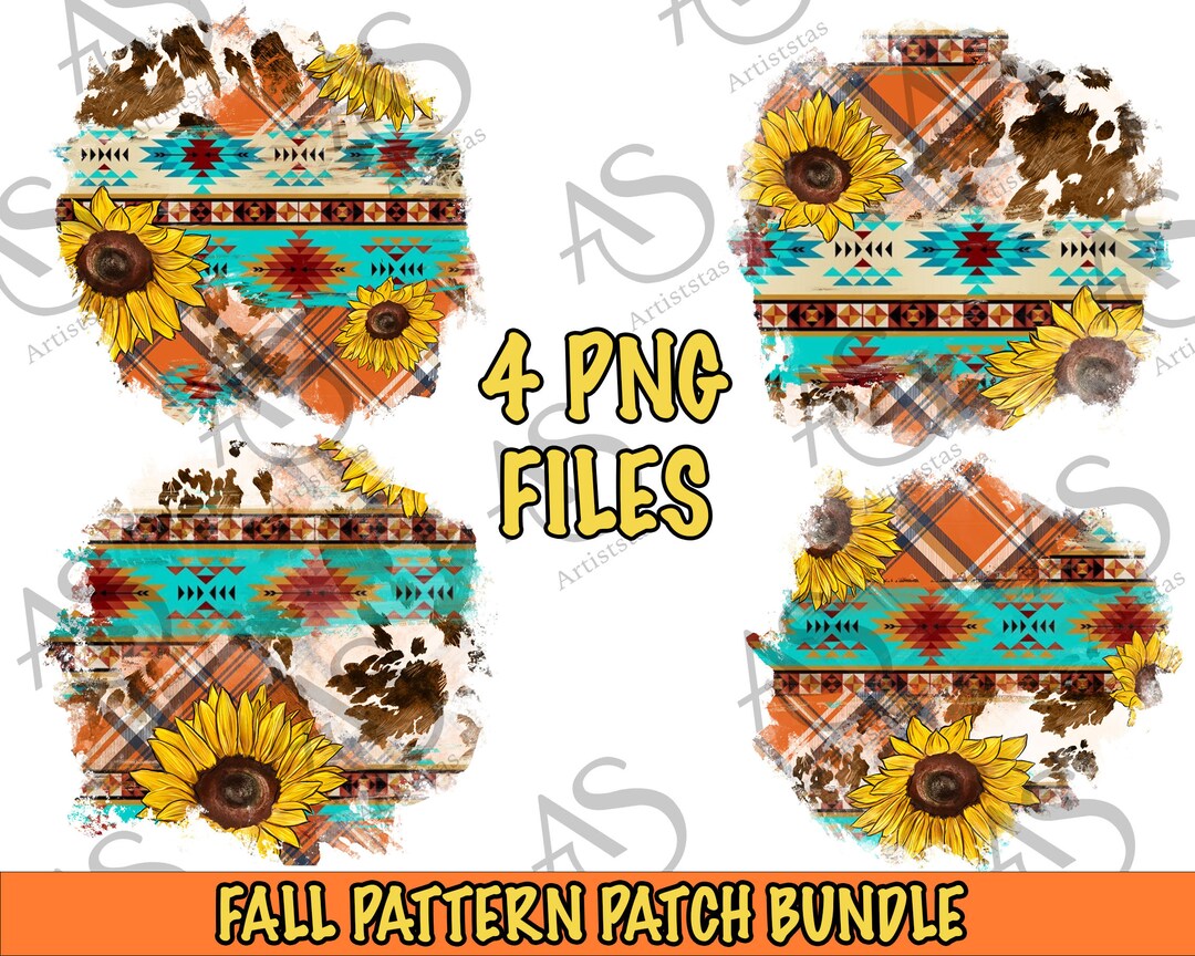 Western Fall Pattern Patches Bundle Png Sublimation Design, Fall Png ...