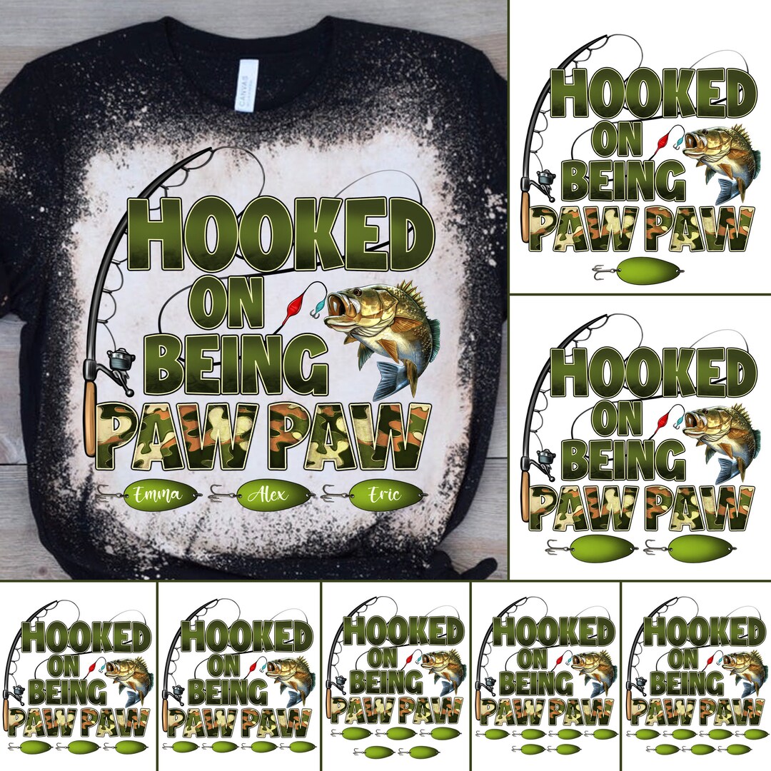 Personalized Fish Lures Hooked on Being Paw Paw Png, Father's Day Png ...