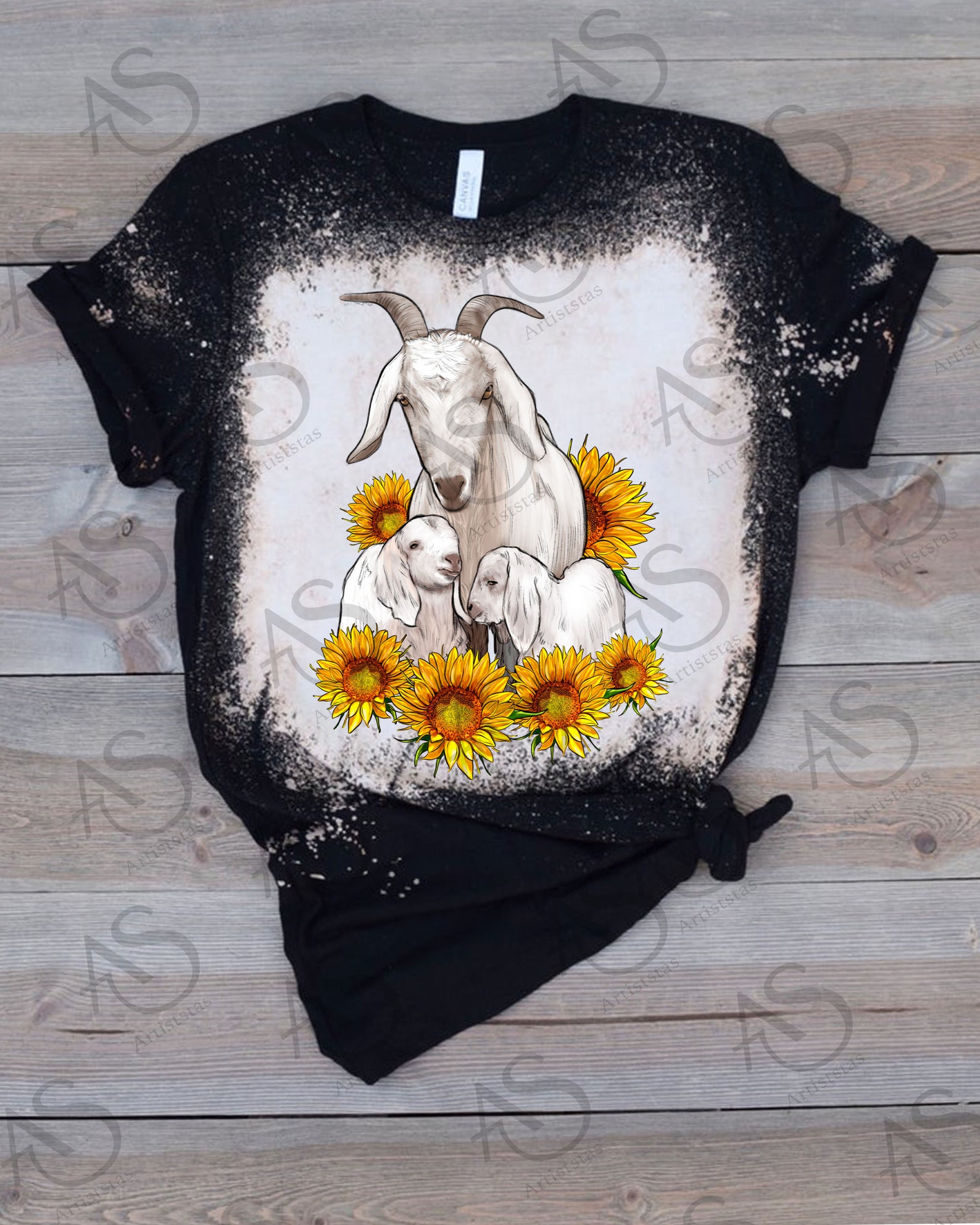 Goat Family With Sunflower Png Goat Sublimation Sunflower - Etsy