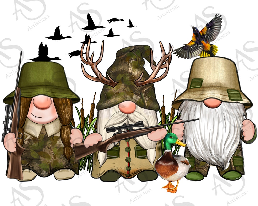 Hunter Gnomes Png Sublimation Design Download, Camouflage Gnomes Png ...