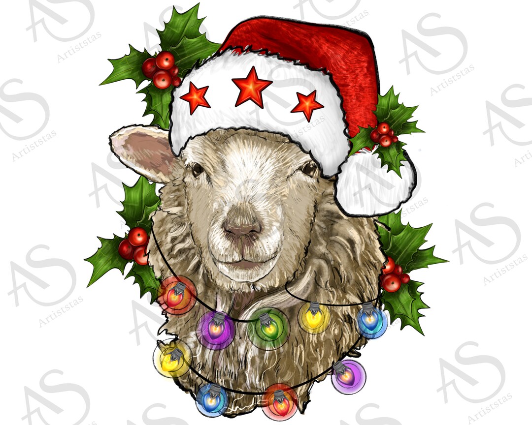 Christmas Sheep Png Sublimation Design, Merry Christmas Png, Christmas ...