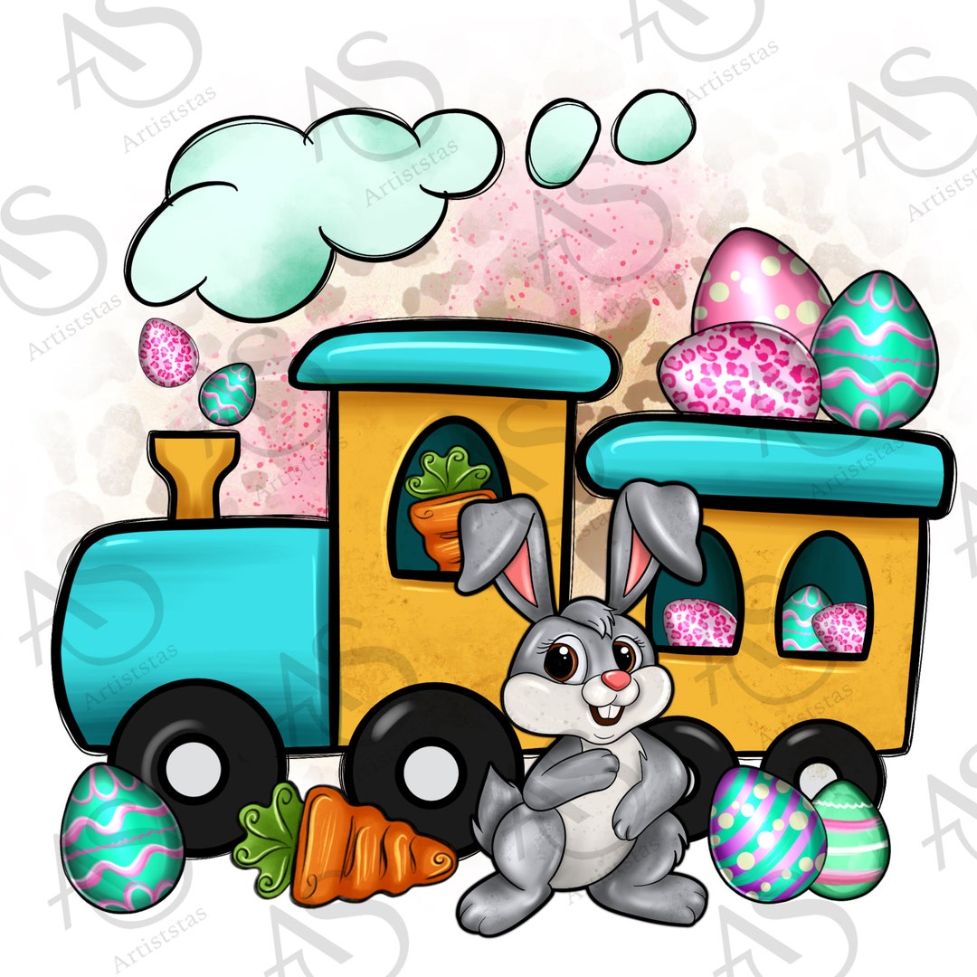 Easter Train Png Sublimation Design Download, Happy Easter Png, Easter ...