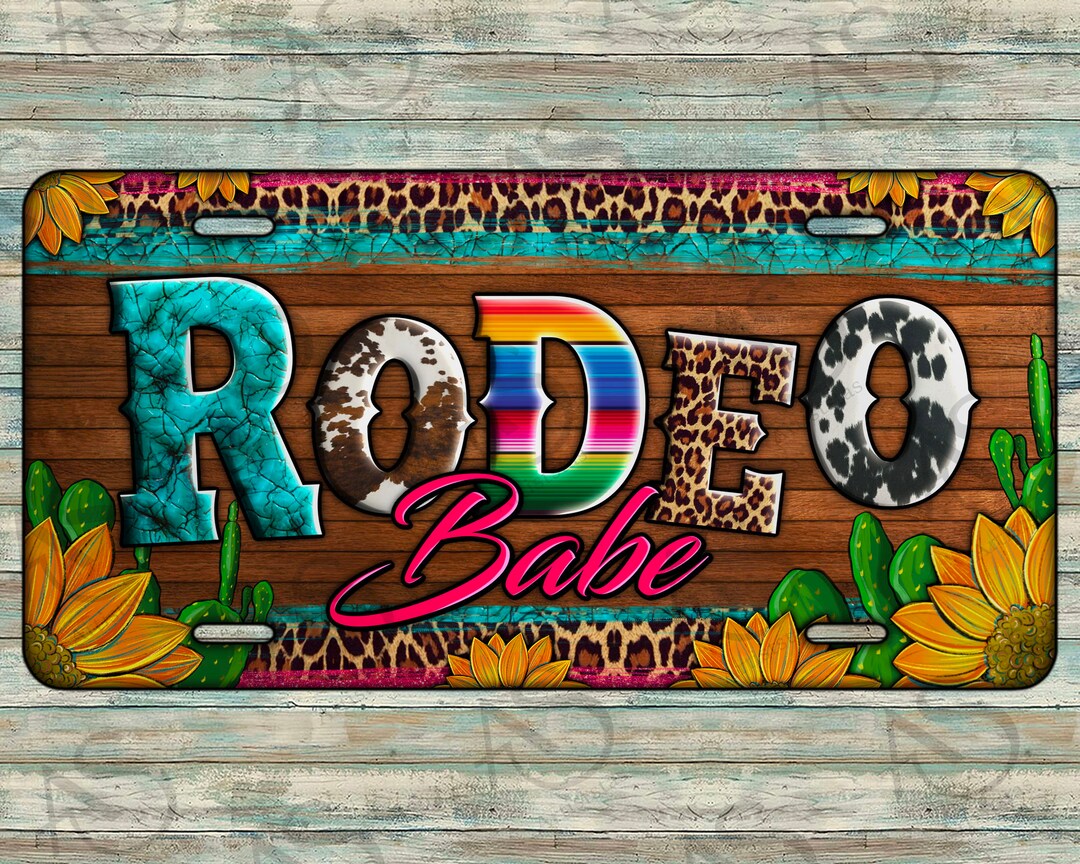 Rodeo Babe Sunflowers License Plate PNG Sublimation Design, Rodeo ...