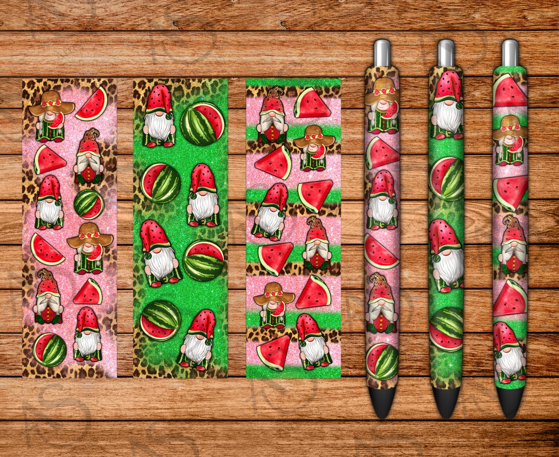 Watermelon Gnomes Pen Wrap Png Gnomes Pen Wrap Png Leopard - Etsy