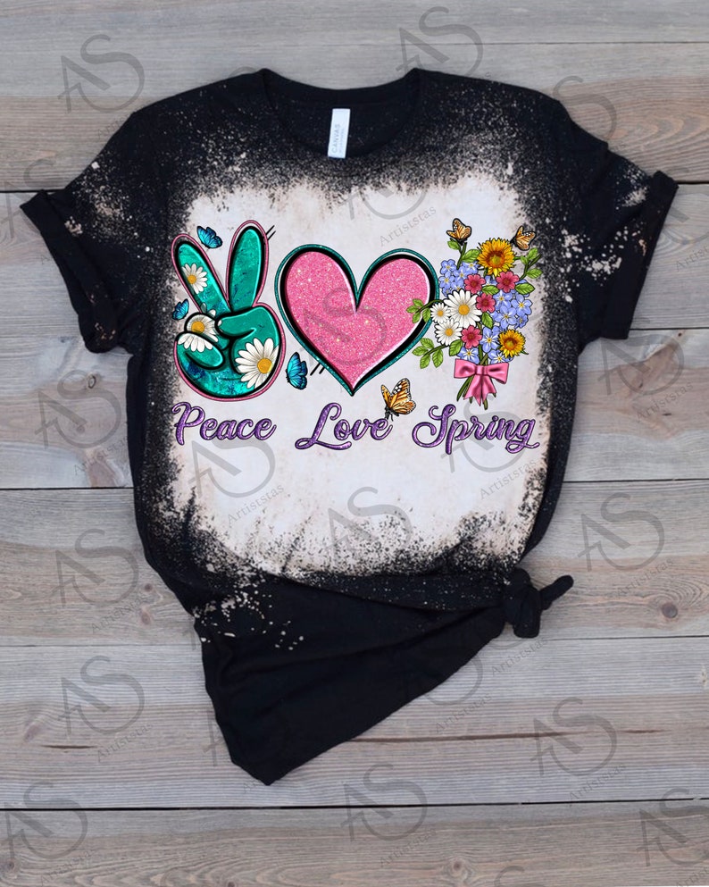 Peace Love Spring With Flowers Png Sublimation Design Easter - Etsy