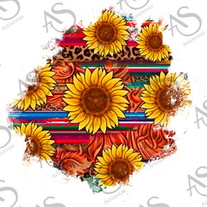 Sunflower Serape Png Patch Bundle (5PNG) Sublimation Design, Serape ...