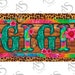 Tie Dye Gigi License Plate Png Sublimation Design, Leopard and Floral ...