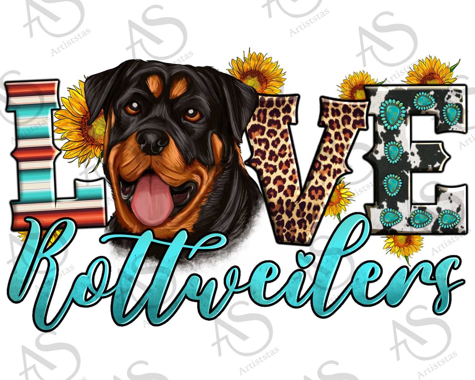 Love Rottweilers Png Rottweilers Pngcowhideleopardserape - Etsy