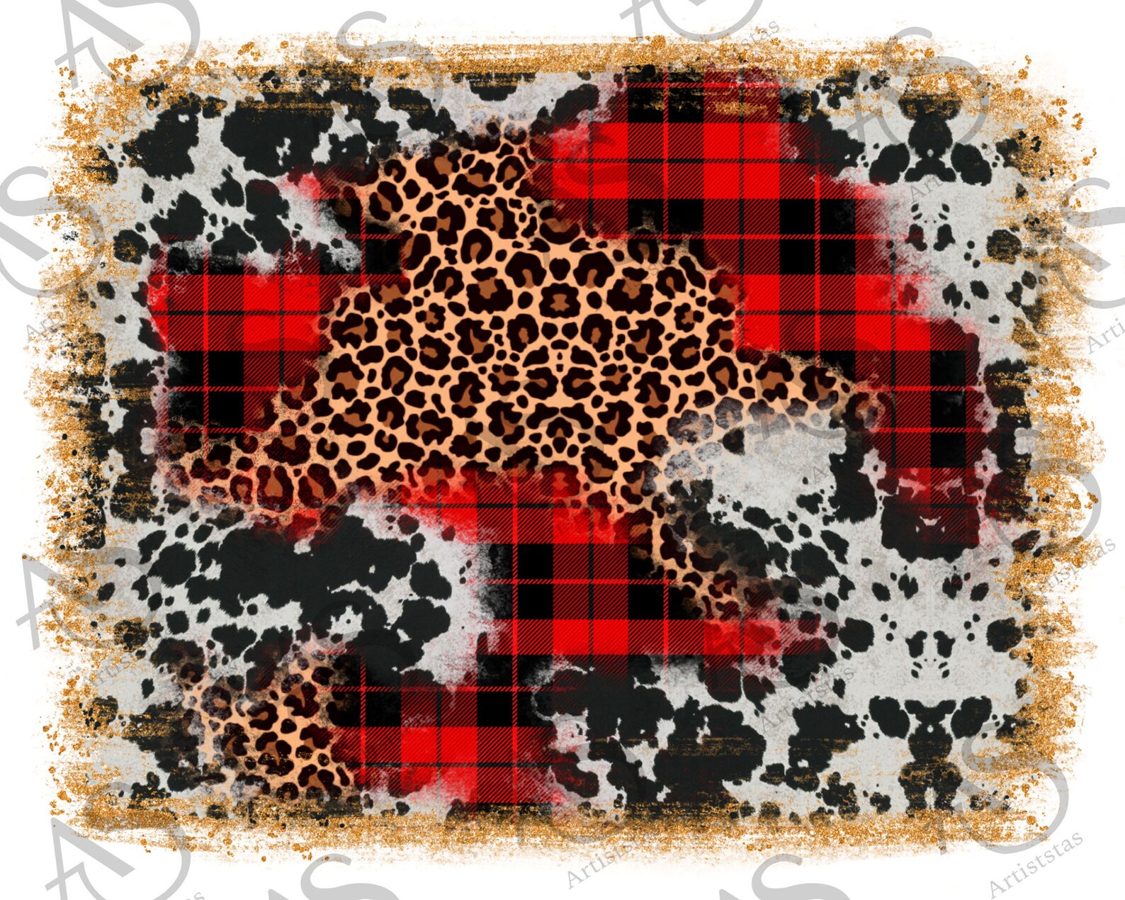 Cowhide Leopard Glitter Christmas Background Png Xmas - Etsy