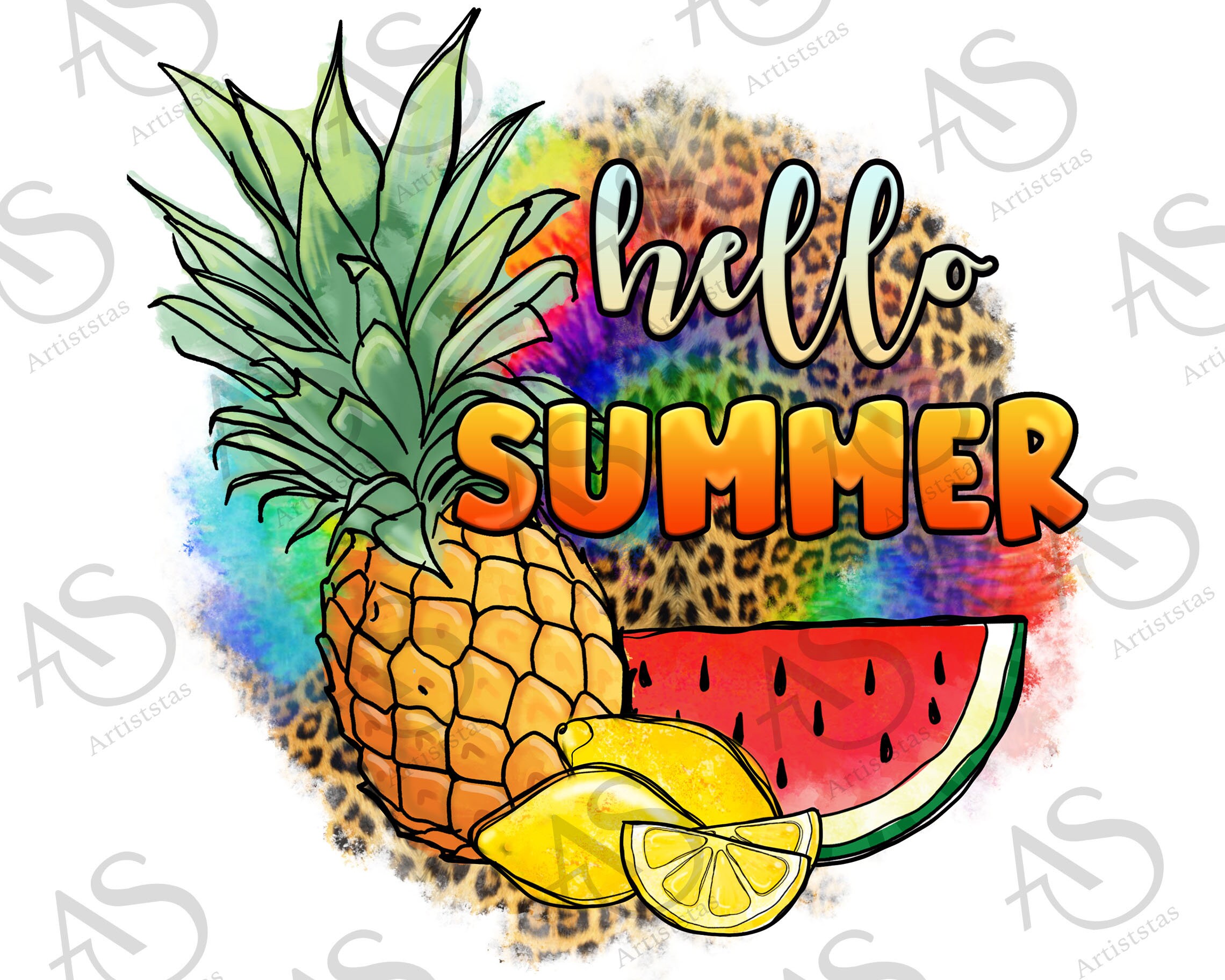 Hello Summer Pineapple Png Hello Summer Design Png Pineapple - Etsy