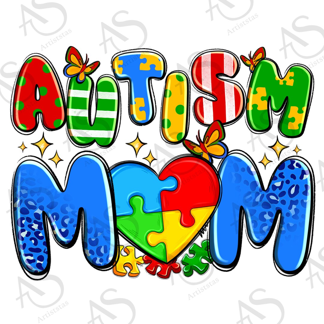 Autism Mom Png Sublimation Design Download, Autism Awareness Png ...