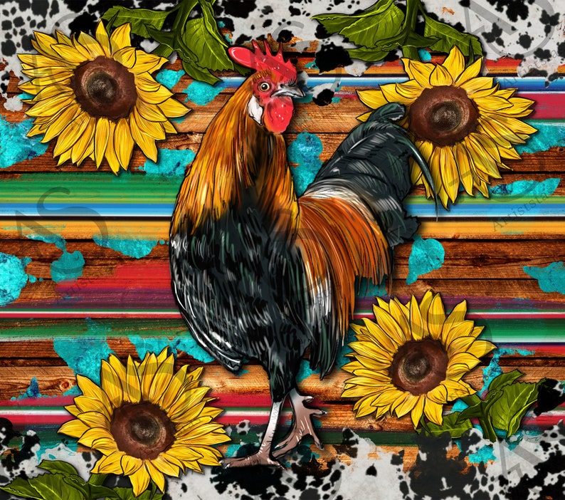 Western Rooster Tumbler Png Sublimation Design 20oz Skinny - Etsy