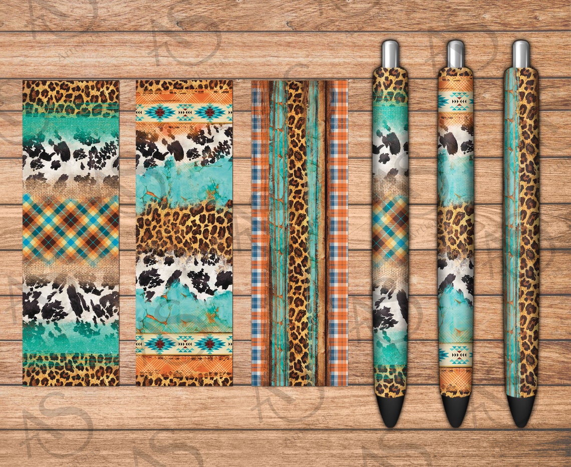 Western Fall Pattern Pen Wrap Png Sublimation Design Fall - Etsy