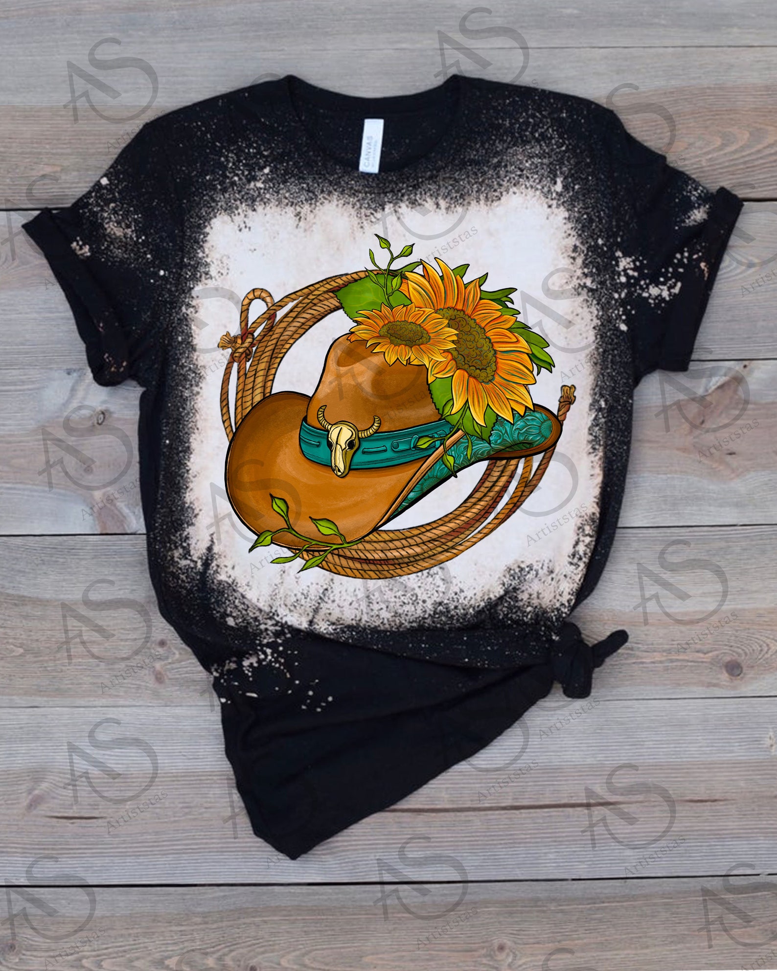 Western Hat With Sunflowers and Roop Png Sublimation | Etsy