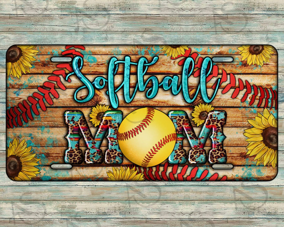 Softball Mom License Plate Png Sublimation Designwestern Mom - Etsy