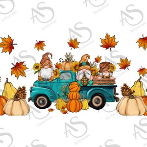 Fall Gnomes Truck Libbey Glass Png Sublimation Design, Fall Png, Fall ...